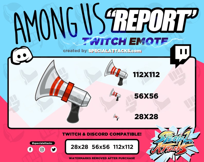 Twitch - Discord Emote | Among Us REPORT - Etsy