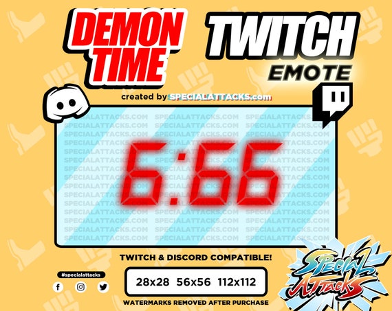 Twitch Discord Emote Demon Time 666 Clock | Etsy
