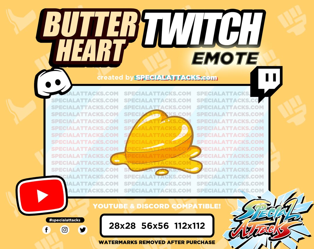 Twitch Discord Emote Butter Heart Smooth Like Butter Let It Roll - Etsy