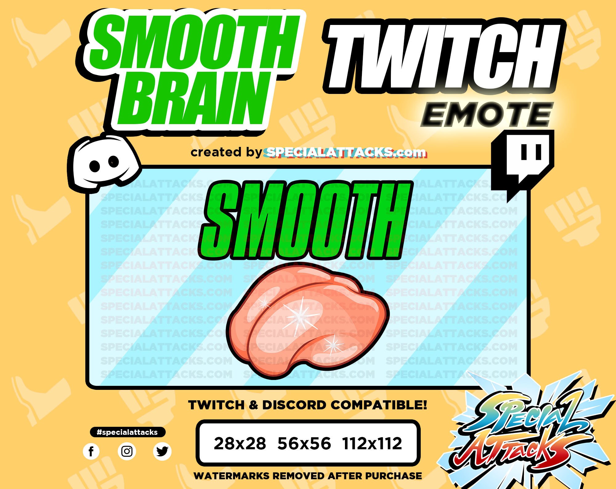 Twitch Discord Emote Smooth Brain - Etsy