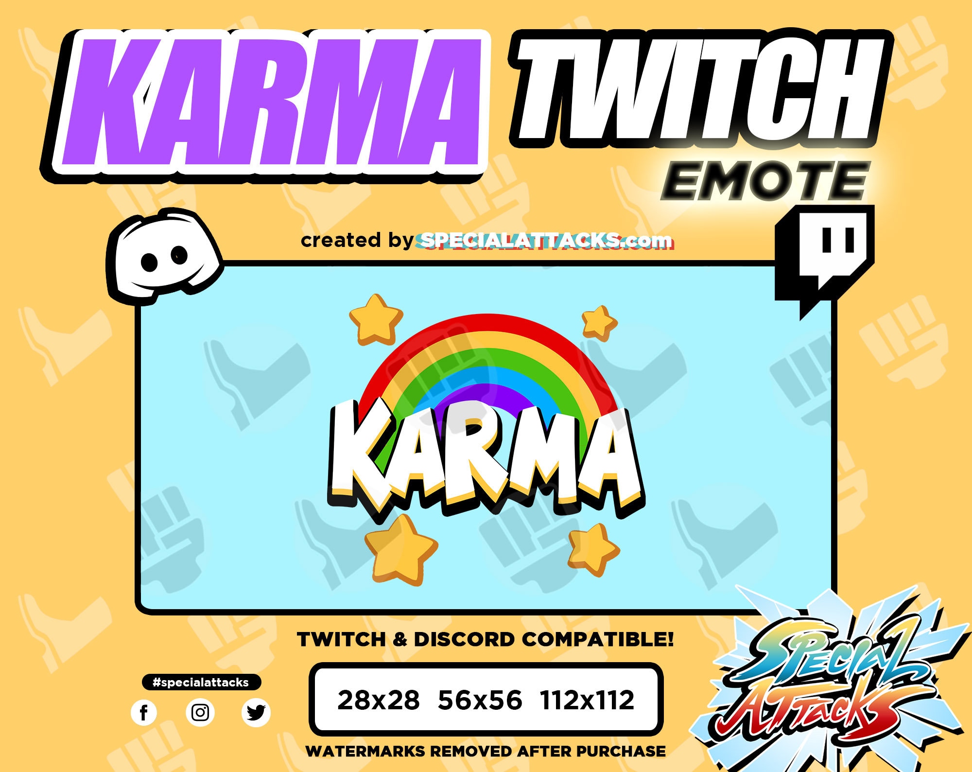 Twitch Discord Emote Karma Rainbow Stars - Etsy