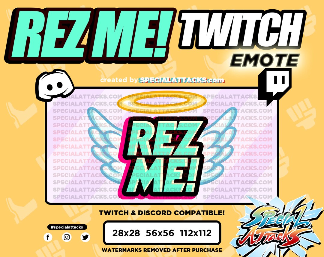 Twitch - Discord Emote | Rez Me - Revive - Respawn - Angel Wings - Halo ...