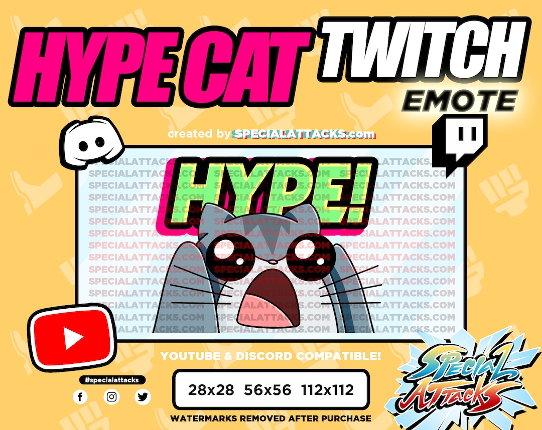 Twitch Discord Emote Hype Cat Kitten - Etsy