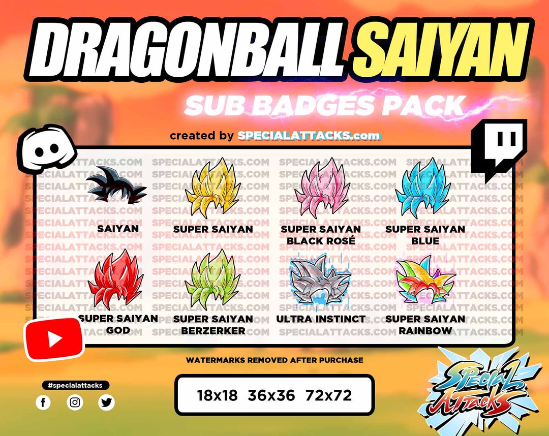 Twitch - Discord Saiyan Sub Badge Pack | Dragonball Z - Etsy