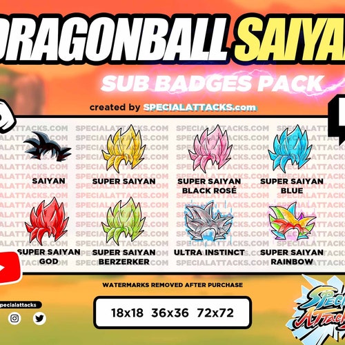 Twitch Discord Saiyan Sub Badge Pack Dragonball Z - Etsy