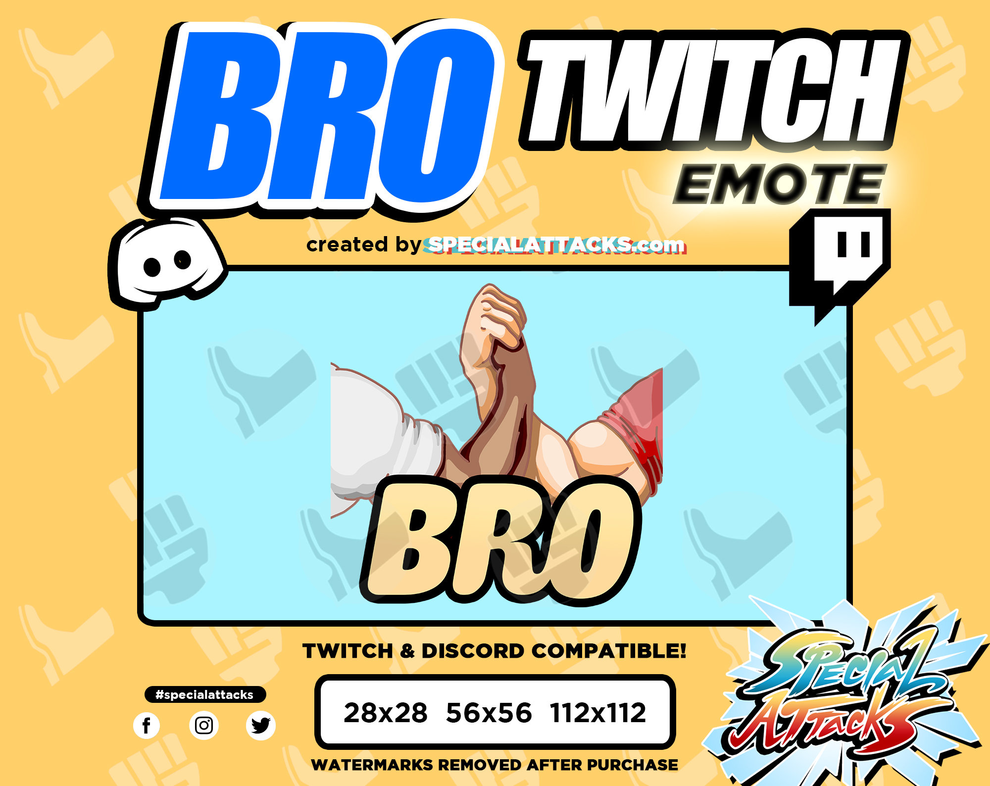 Twitch - Discord Emote | Bro Brother Handshake - Etsy