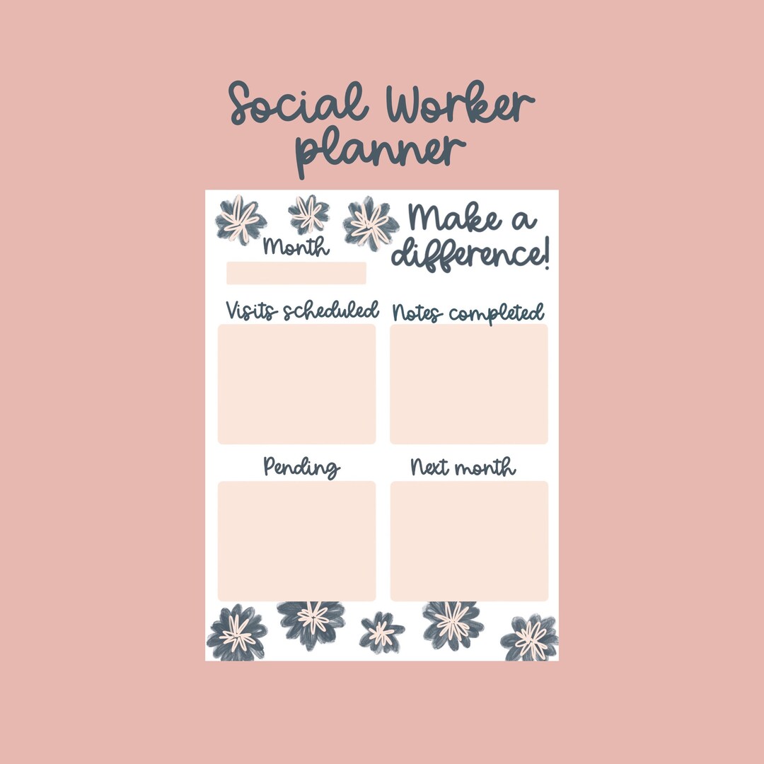 Social Worker Notepad, PDF Download, Case Manager Planner, Social ...
