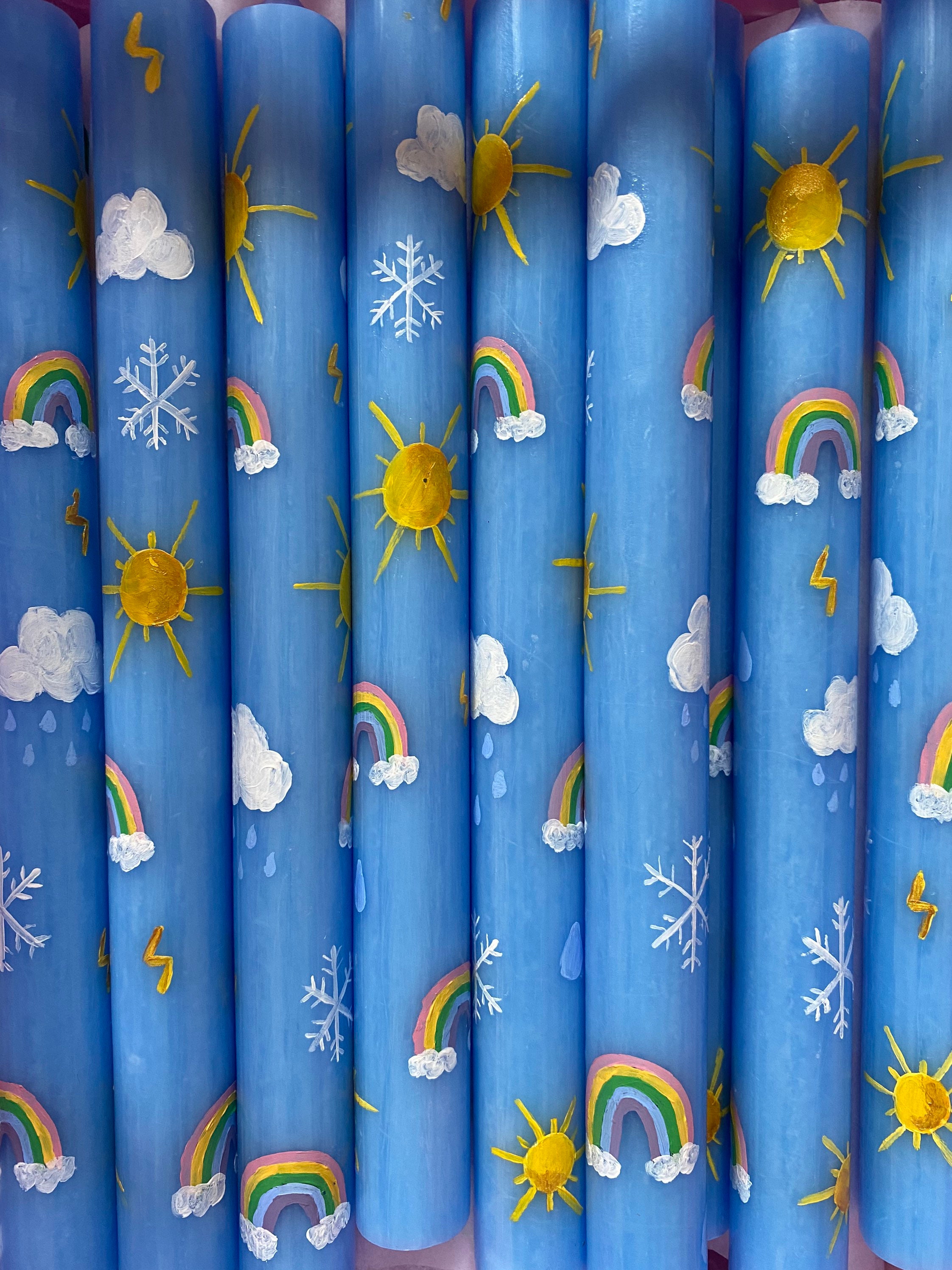 Rainbow Candle, Sunshine Candle, Painted Candles, Dinner Candles ...