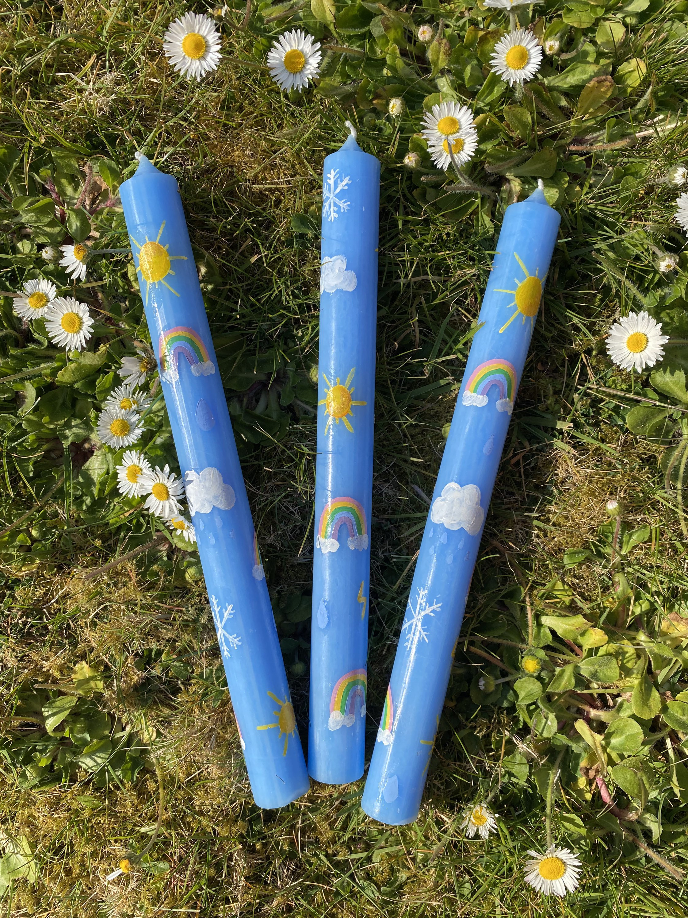 Rainbow Candle, Sunshine Candle, Painted Candles, Dinner Candles ...