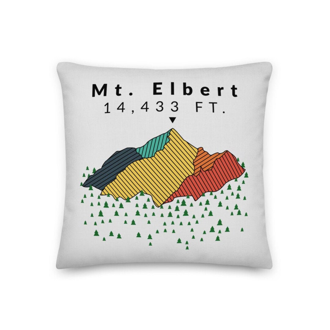 Mt. Elbert Throw Pillow | 14er Summit Series | Premium Feel Fourteener ...