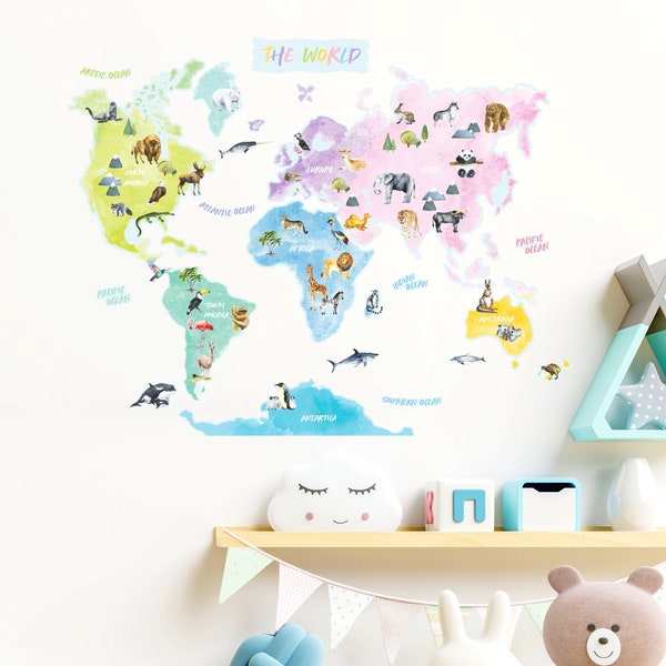 World Map Fabric - Etsy