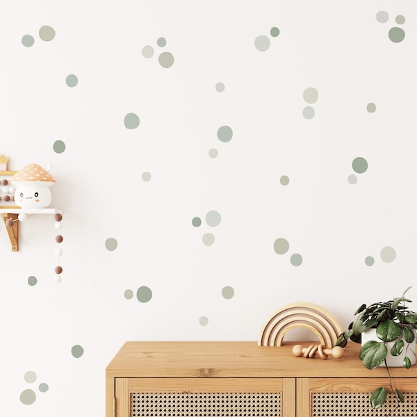 Sage Green Dot Wall Stickers - Etsy