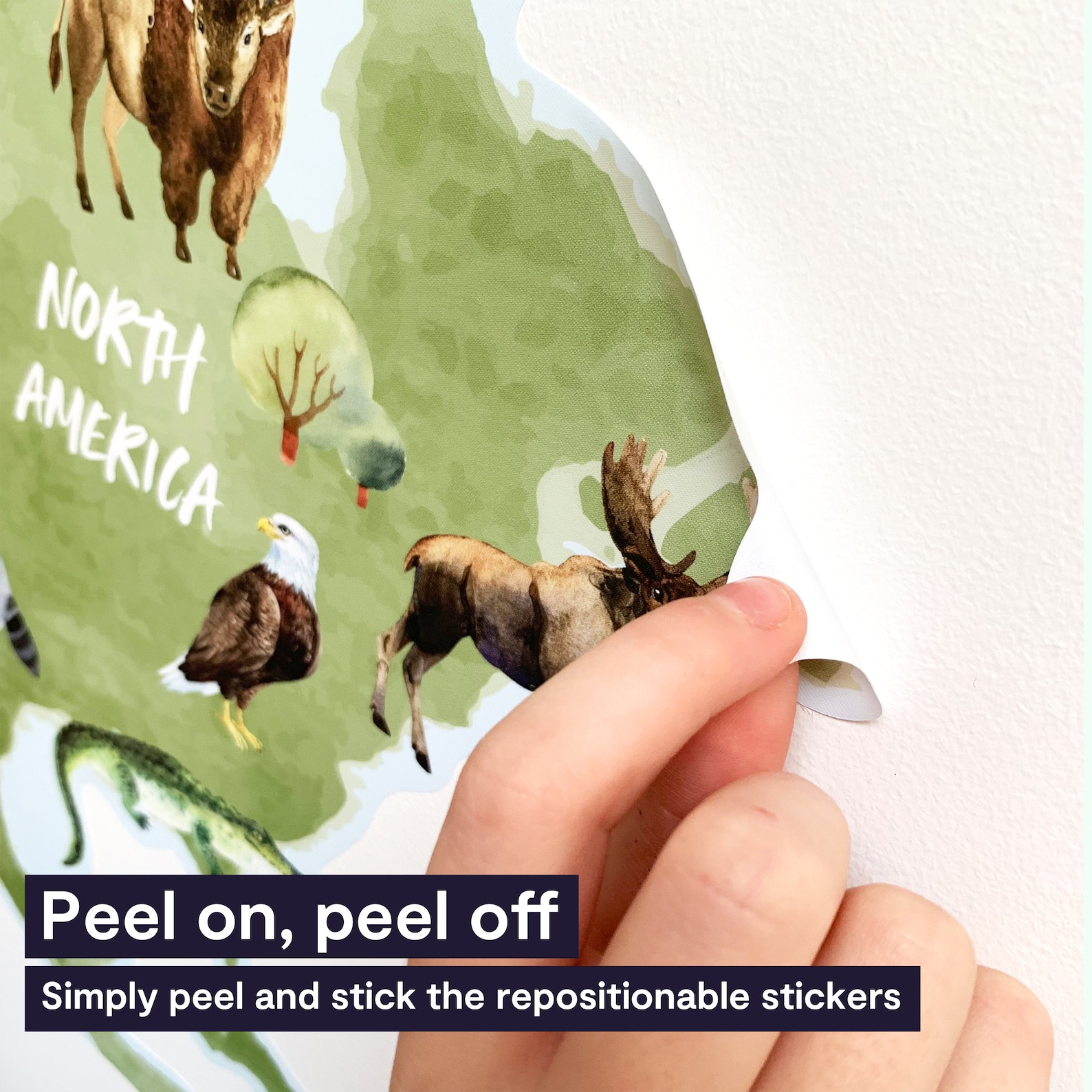 Animal World Map Wall Sticker for Kids' Bedroom Nursery - Etsy