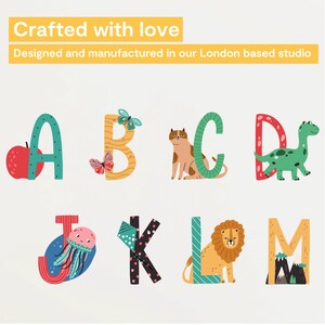 Alphabet Wall Decal, Kids ABC Wall Stickers, Illustrated Letter Decals ...