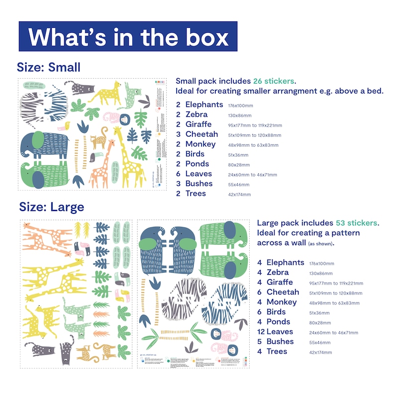 Safari Animal Wall Stickers Safari Nursery Decal Safari - Etsy