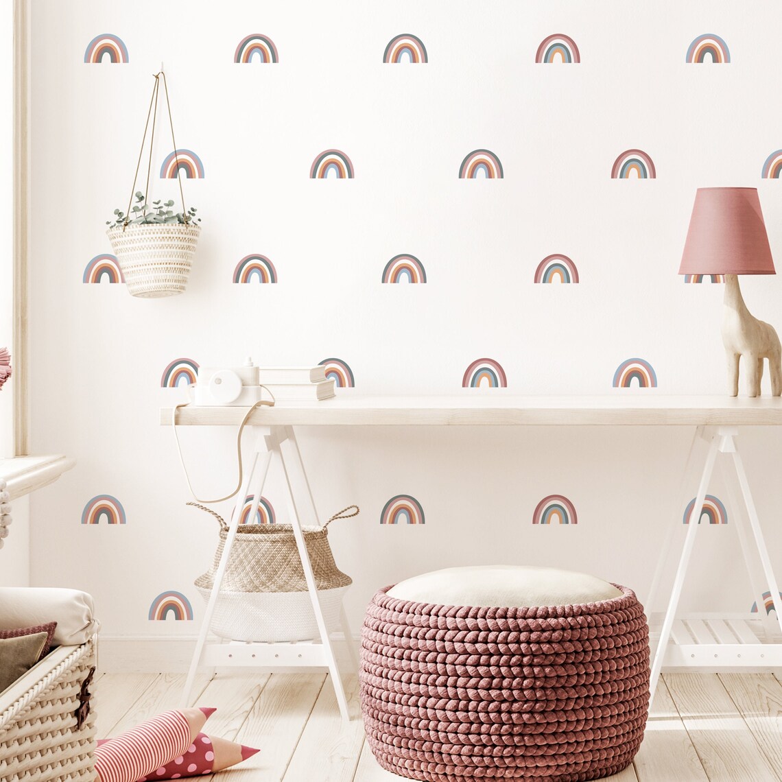 Boho Rainbow Wall Stickers for Kids Bedroom Nursery - Etsy