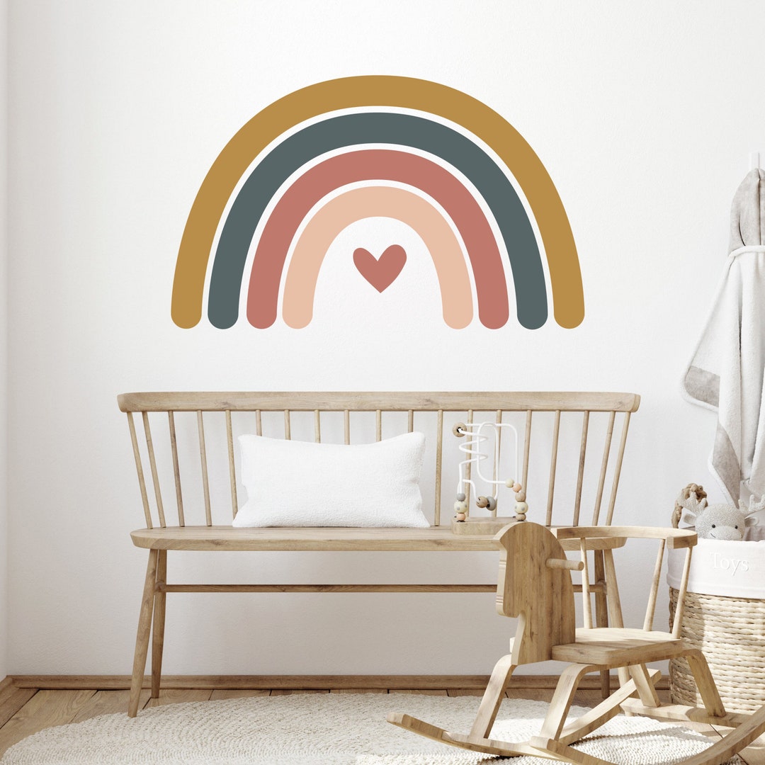 Boho Rainbow Nursery Wall Decal | Large Rainbow Wall Sticker | PVC Free ...