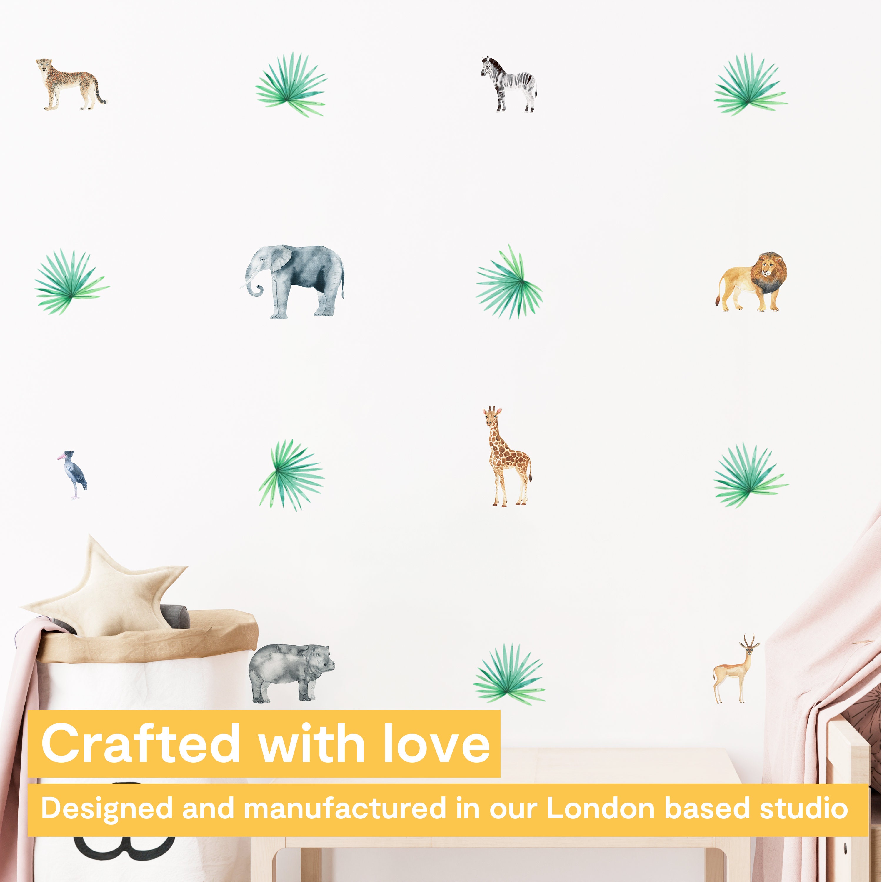 Safari Wall Decal Safari Animals Decal Kids Wall Stickers - Etsy