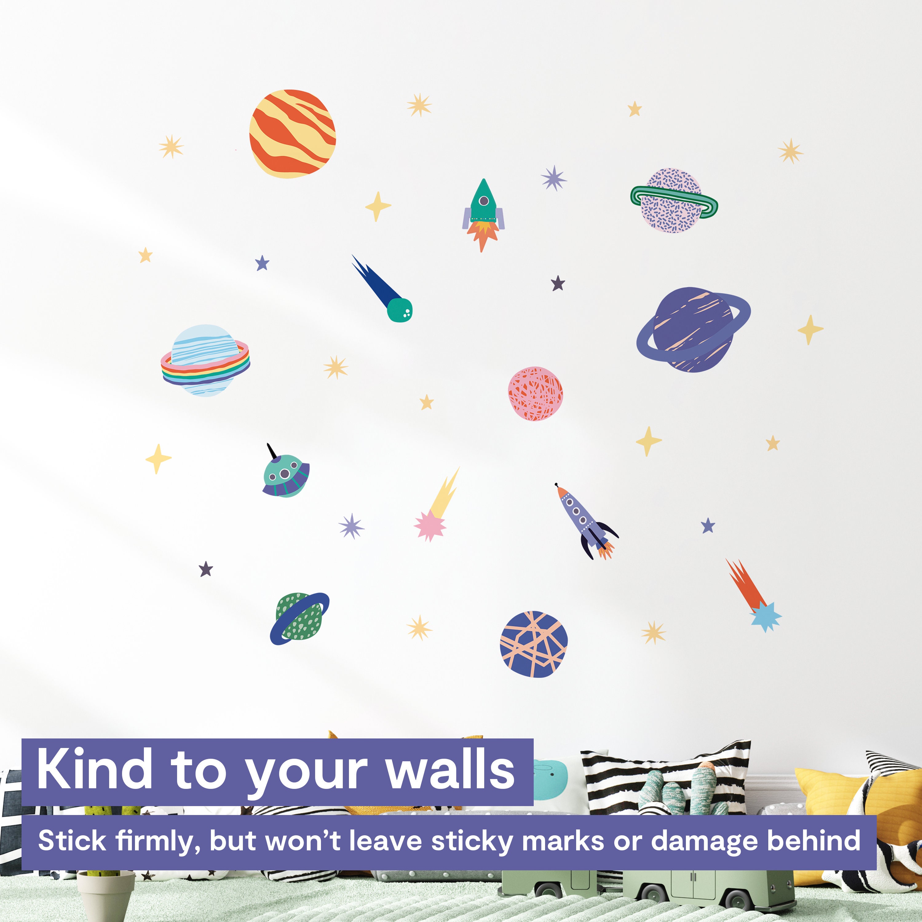 Planets Wall Stickers Space Wall Stickers for Kids PVC - Etsy UK