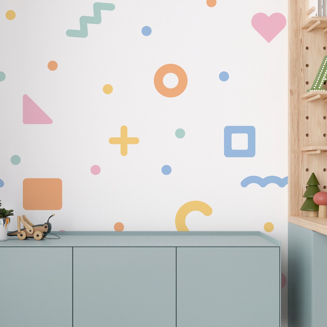 Abstract Shapes Wall Decal | Geometric Shape Wall Stickers for Kids ...