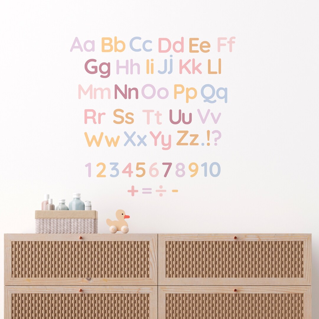 Tiny Tots Nursery Alphabet & Numbers Wall Decal Early Learning Nursery ...