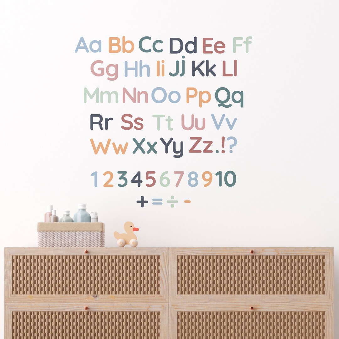Alphabet Numbers Wall Stickers | Early Learning Kids Wall Decal ...