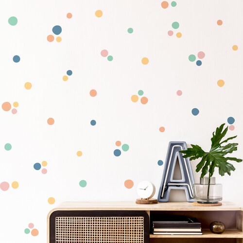 Modern Rainbow Polka Dot Wall Stickers for Kids Bedroom - Etsy