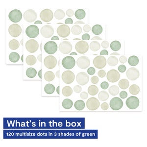 Green Watercolour Polka Dot Wall Stickers | Sage Green Nursery Wall ...