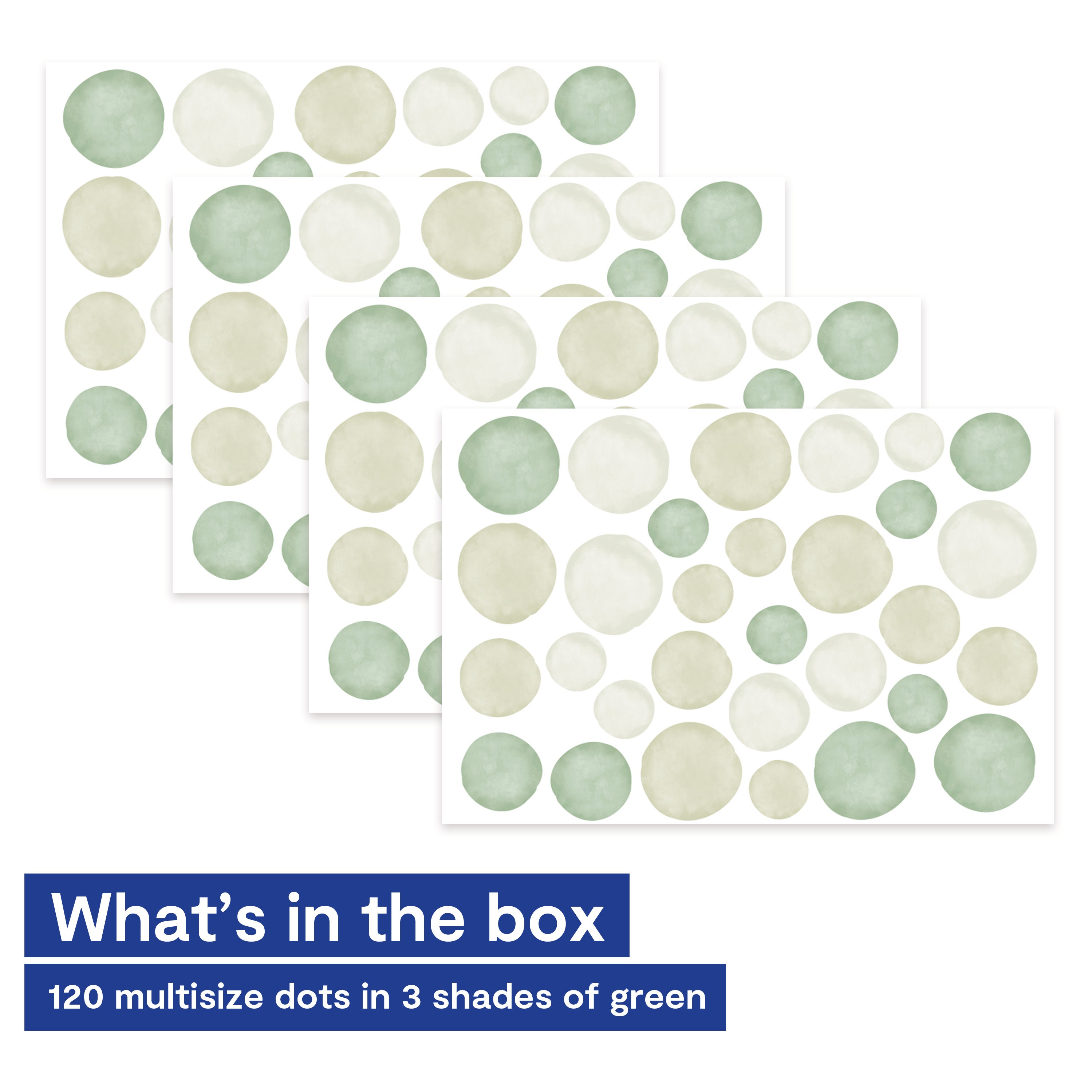 Green Watercolour Polka Dot Wall Stickers | Sage Green Nursery Wall ...