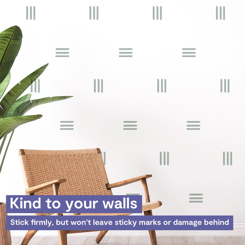 Sage Green Line Wall Decal | Stripe Wall Decal | Green Boho Wall ...
