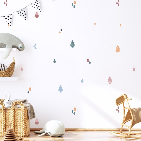 Raindrop Kids Wall Stickers Boho Wall Decals for Kids | Etsy