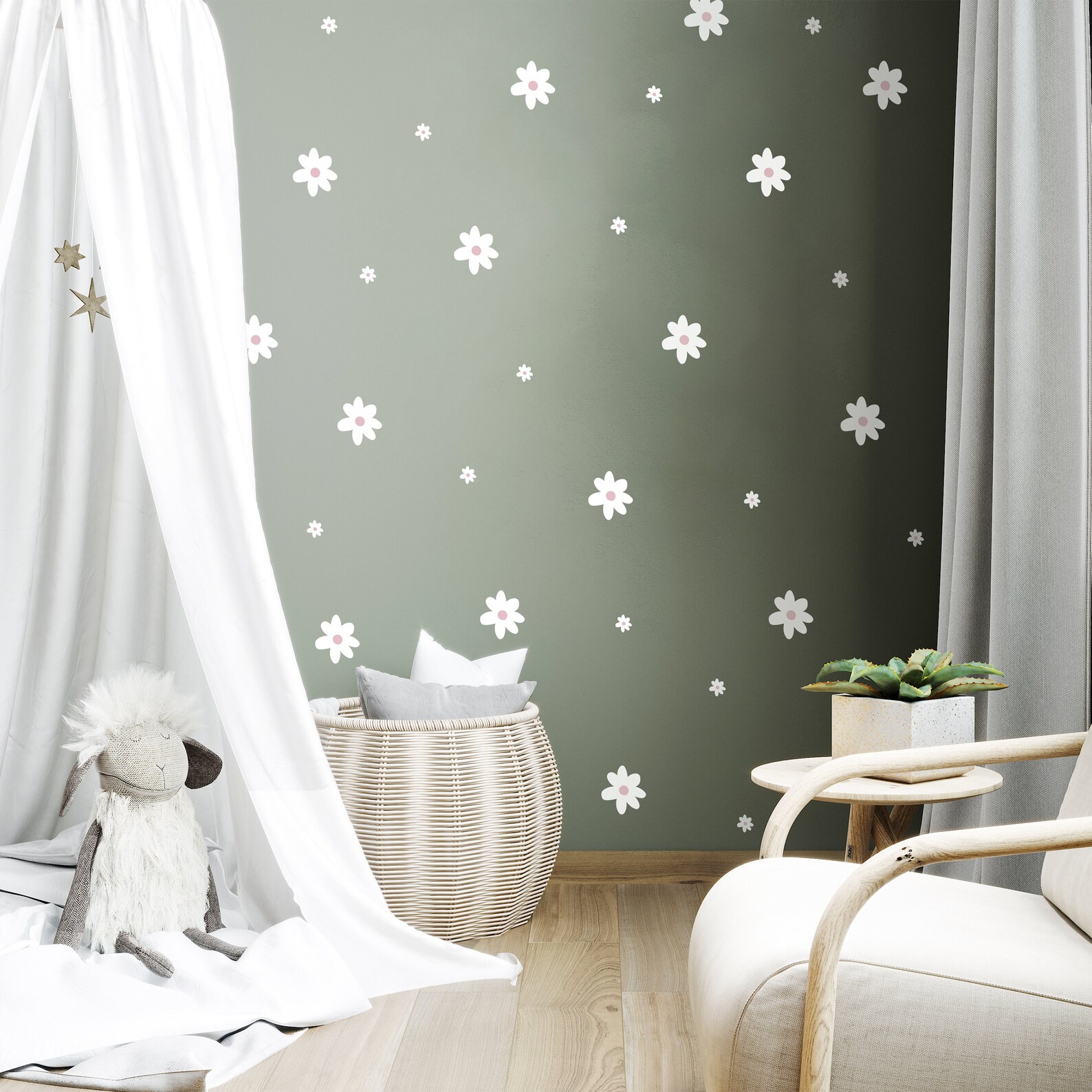 Daisy Wall Decals Flower Wall Stickers for Kids Bedroom - Etsy