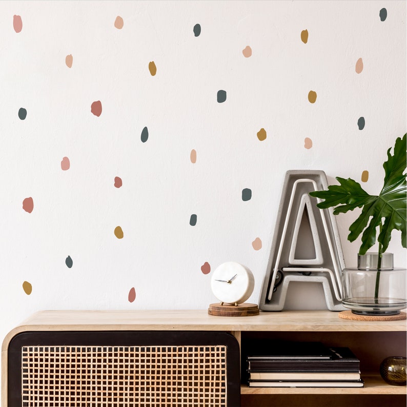 Calcomanías de pared con lunares dálmatas / Decoración bohemia para ...