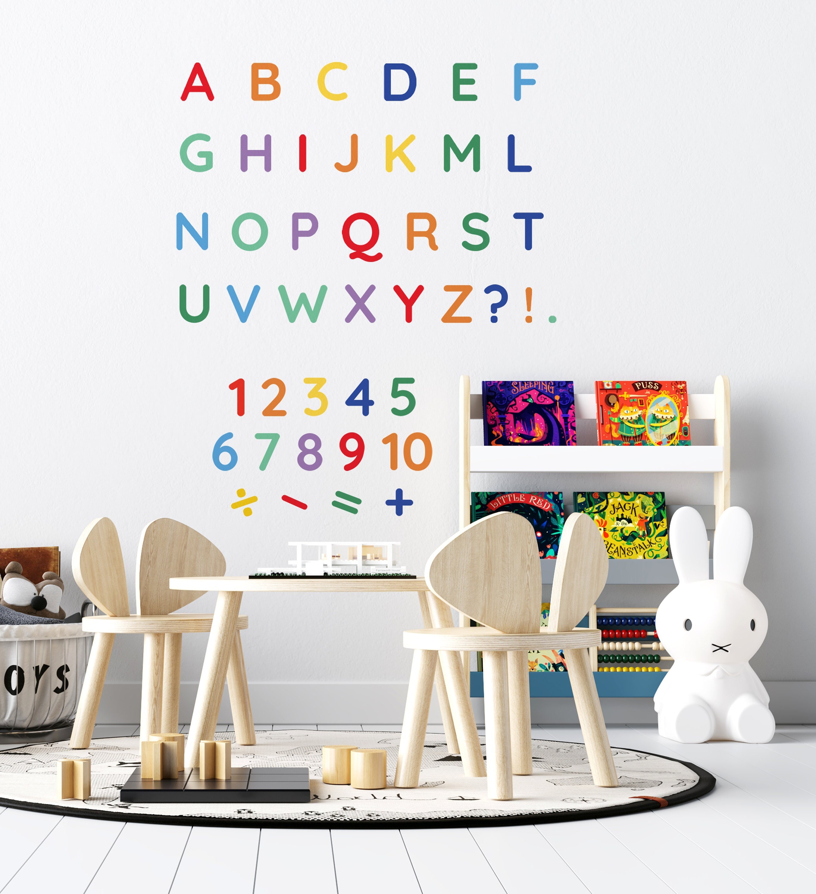 Alphabet Wall Decal Numbers Letters Wall Stickers Children s ABC Decals Educational Kids Wall Mural Toddler Room Decor Etsy UK