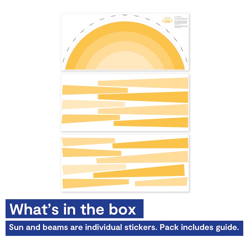 Rising Sun Wall Sticker Rainbow Sun Wall Decal Half Sun - Etsy