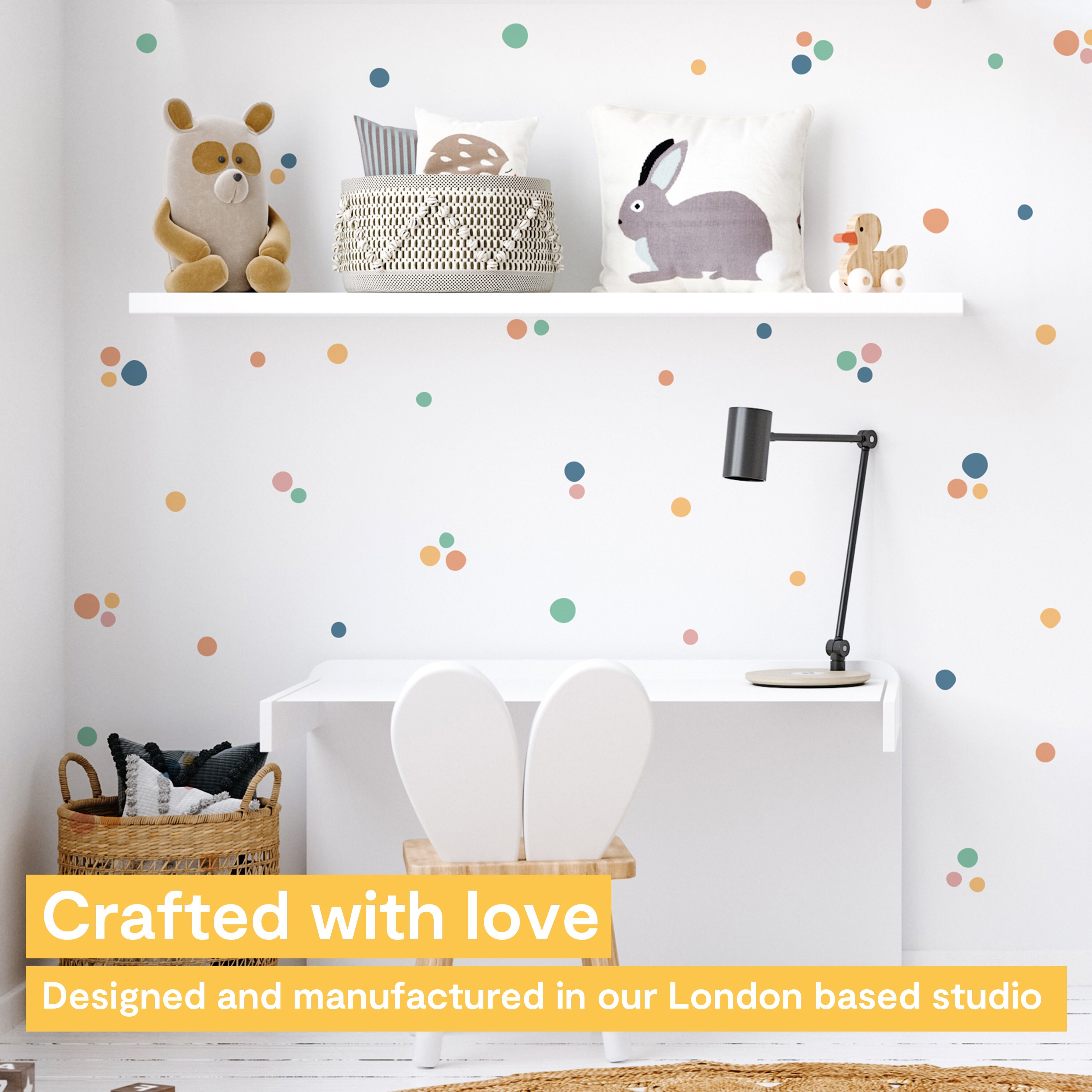 Rainbow Polka Dot Fabric Wall Decals, Kids Room Decor - Etsy