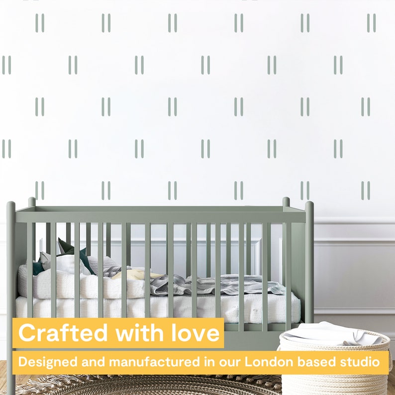 Sage Green Line Wall Decal | Stripe Wall Decal | Green Boho Wall ...