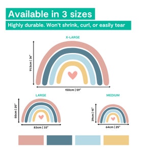 Large Rainbow Wall Sticker for Kids Bedroom Nursery | Etsy