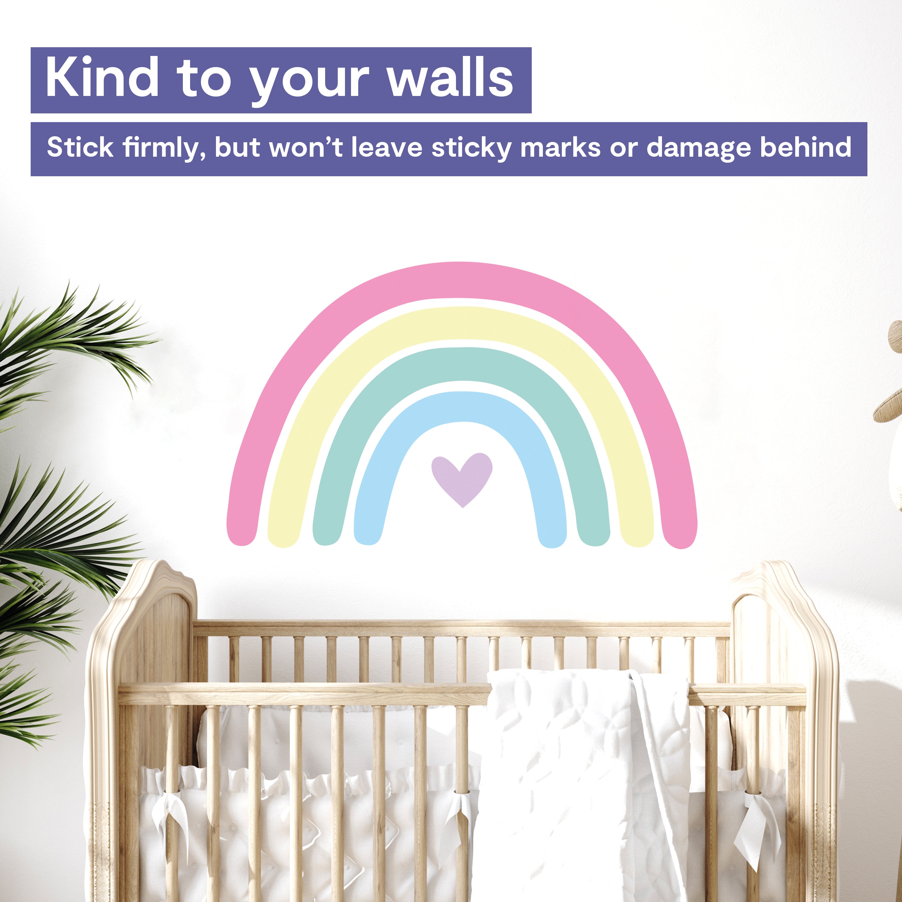 Large Rainbow Wall Sticker for Kids Bedroom Nursery | Etsy