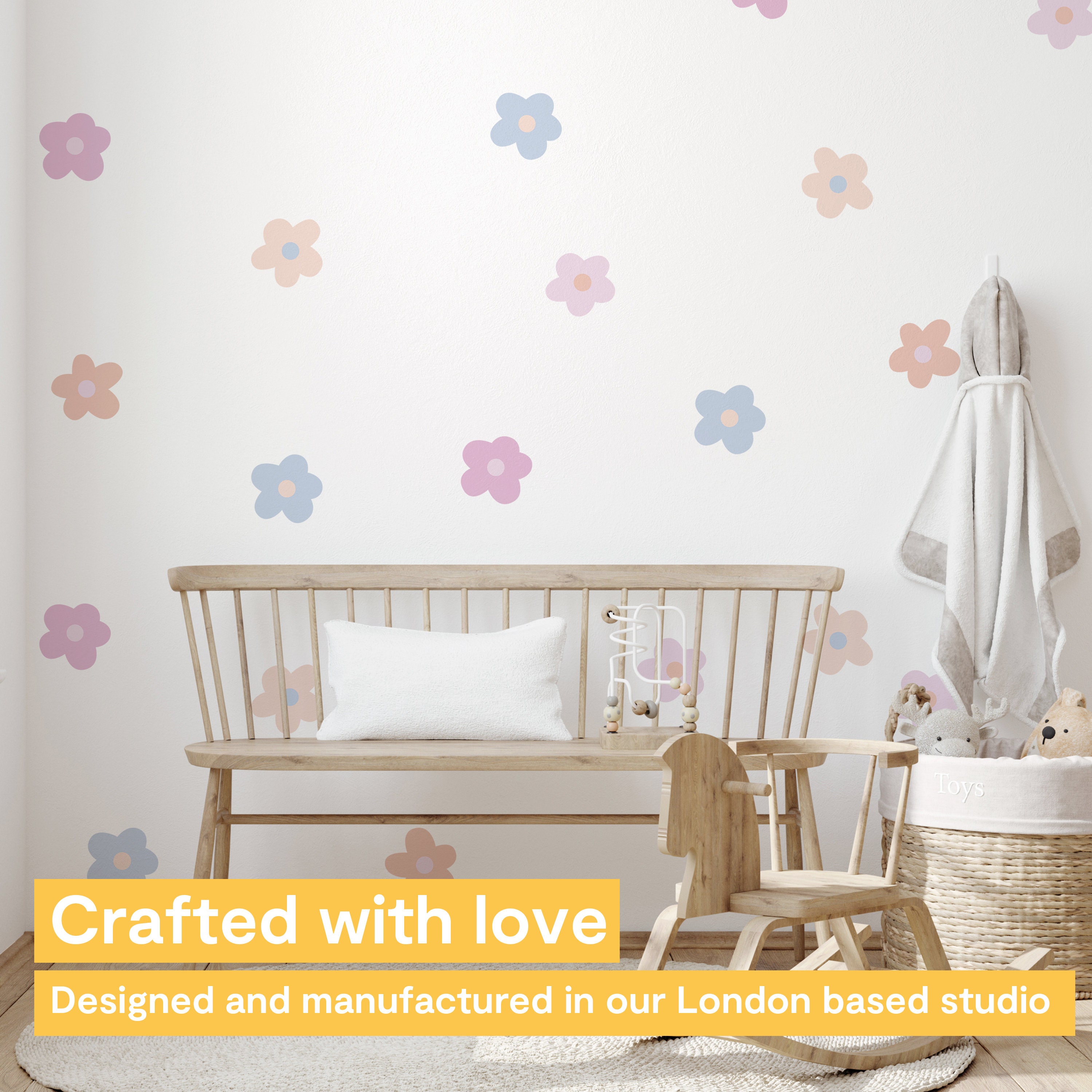 Retro Boho Daisy Wall Decal Boho Flower Wall Stickers - Etsy