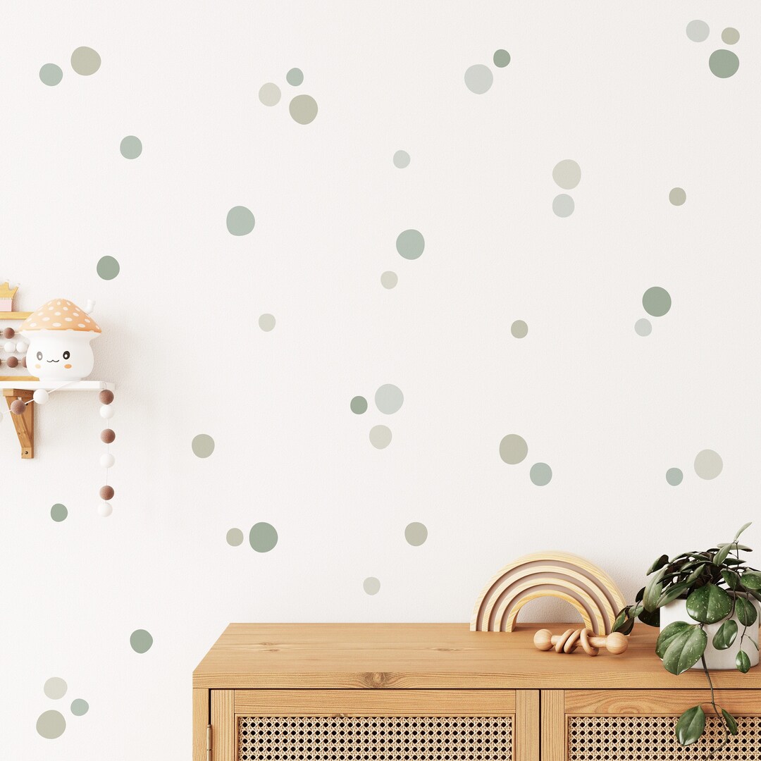 Sage Green Polka Dot Wall Decal | Green Polka Dot Wall Stickers for ...