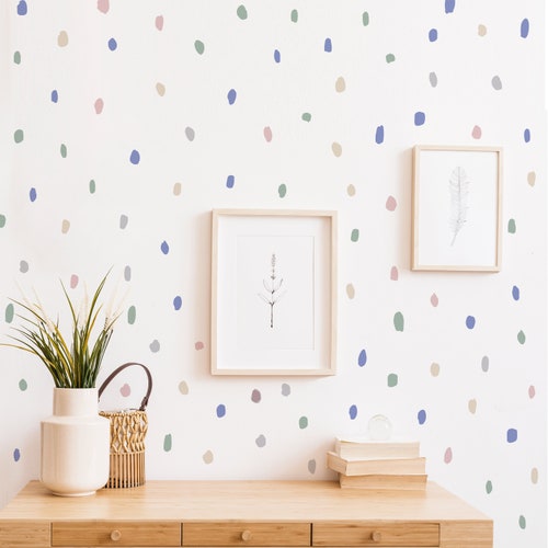 Soft Pastel Watercolour Polka Dot Wall Stickers for Kids - Etsy