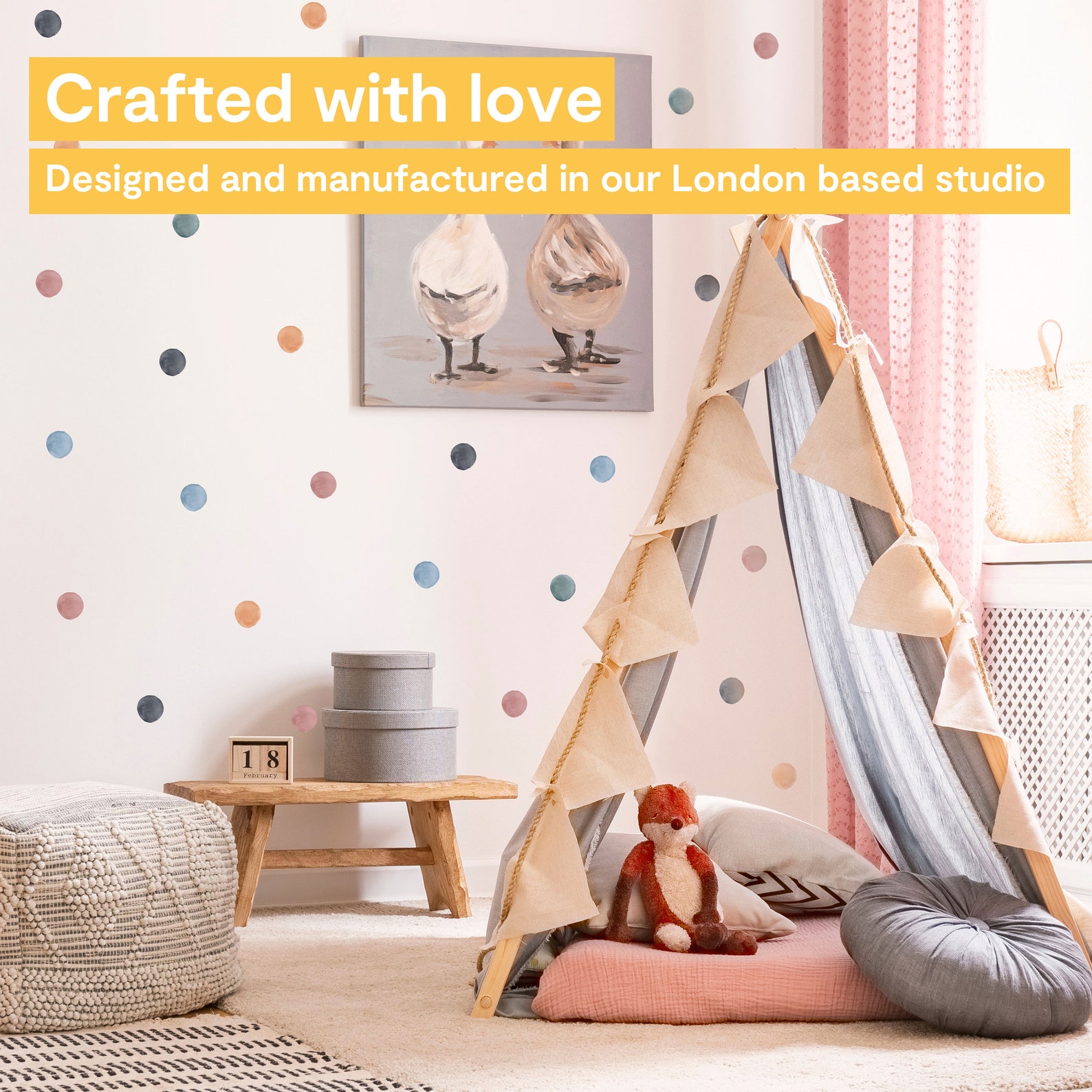 Boho Watercolour Polka Dot Wall Stickers for Kids Bedroom - Etsy