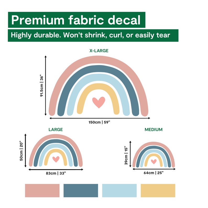 Large Rainbow Wall Sticker for Kids Bedroom Nursery | Etsy