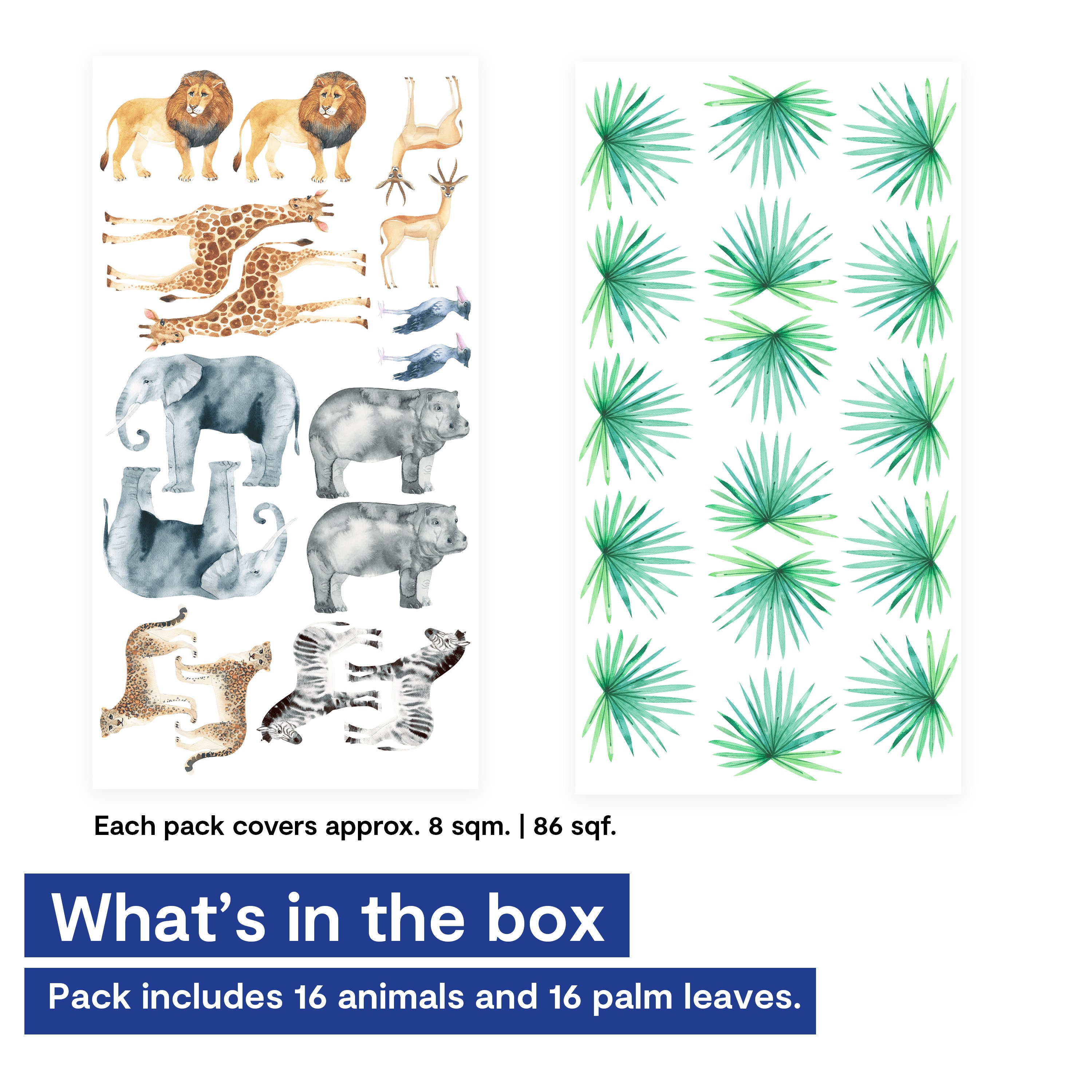 Safari Wall Decal Safari Animals Decal Kids Wall Stickers - Etsy