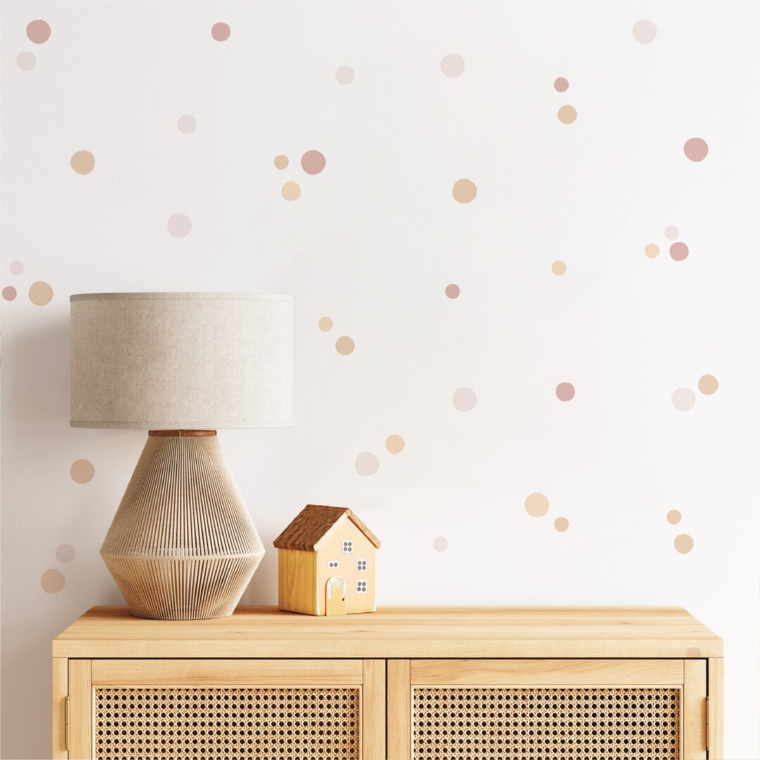 Earthy Tone Polka Dot Wall Stickers | Desert Palette Boho Wall Decal ...