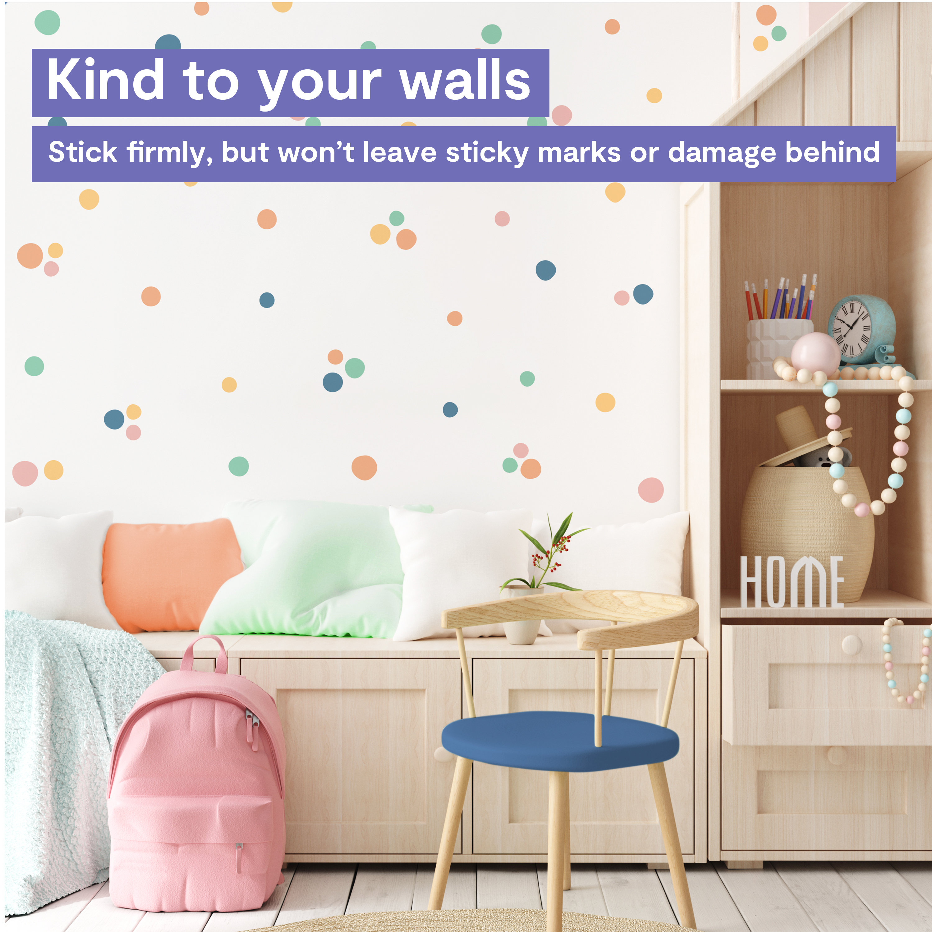 Rainbow Polka Dot Fabric Wall Decals, Kids Room Decor - Etsy