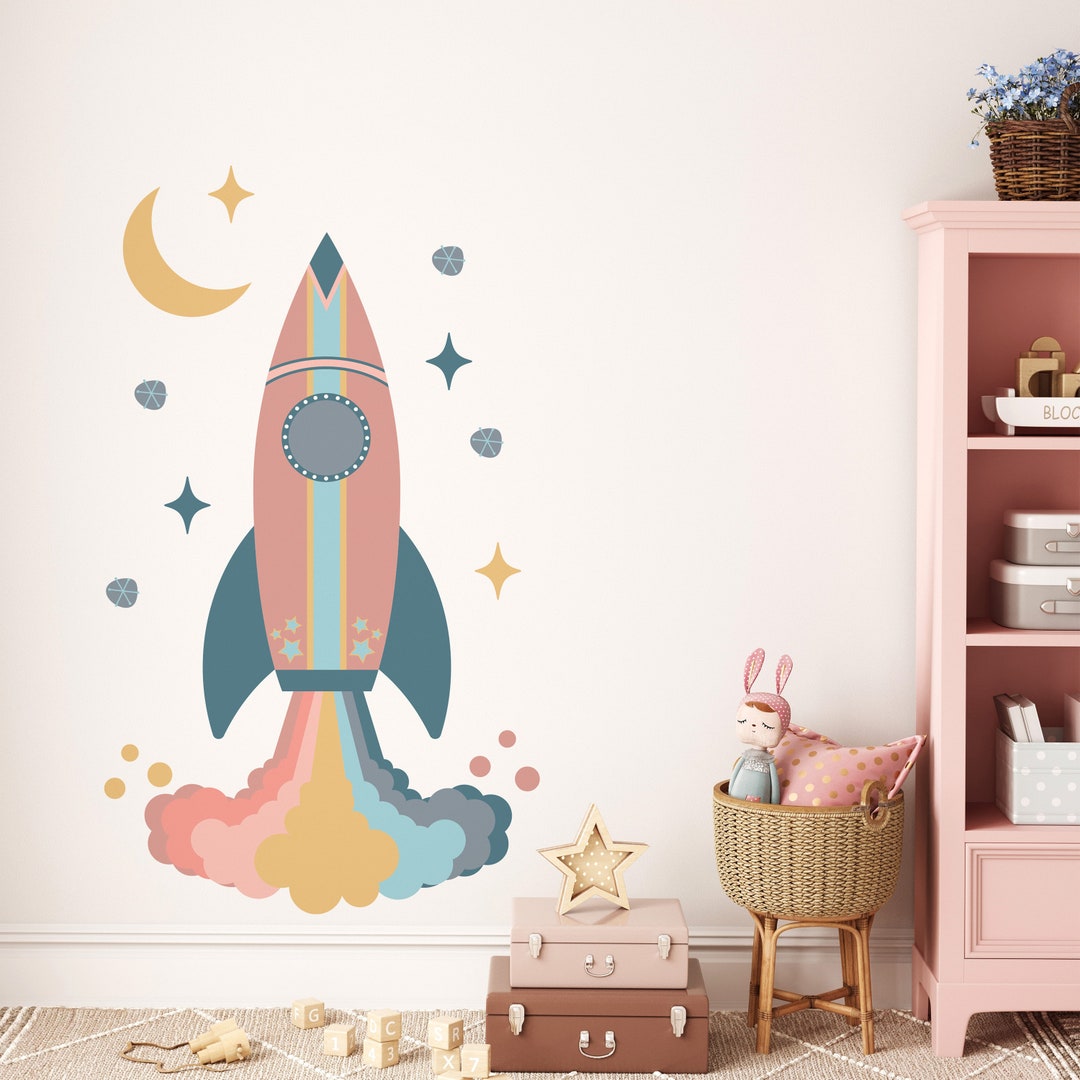 Kids Rocket Wall Decal | Spaceship Decal | Rocket Ship Decal | Space ...
