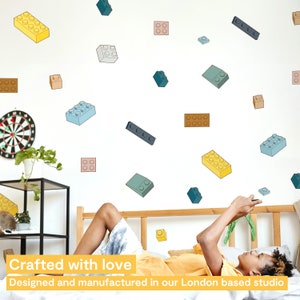 Building Block Wall Decals – Fabric Peel and Stick Wall Stickers for ...