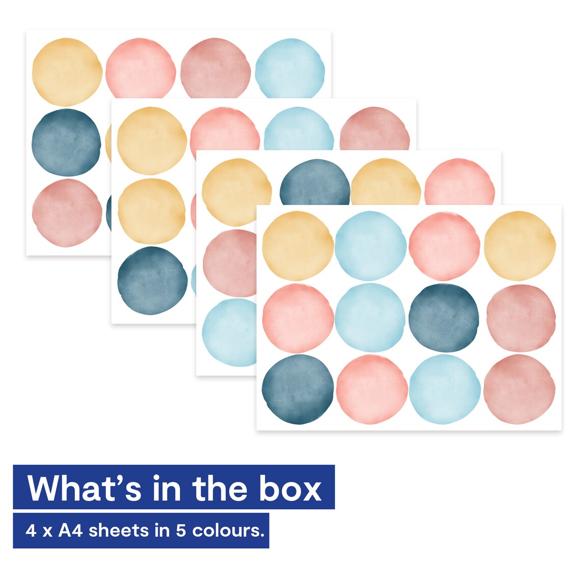 Pastel Watercolour Polka Dot Wall Decal | Rainbow Dot Wall Stickers ...